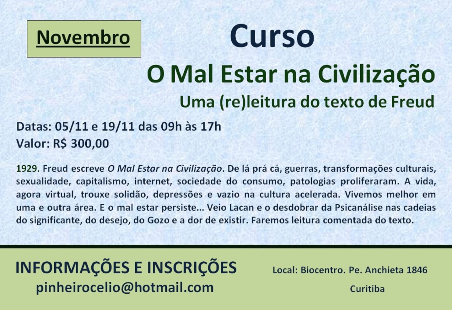 Curso de Psicanálise: “O MAL ESTAR NA CIVILIZAÇÃO” – Revista Contemporartes